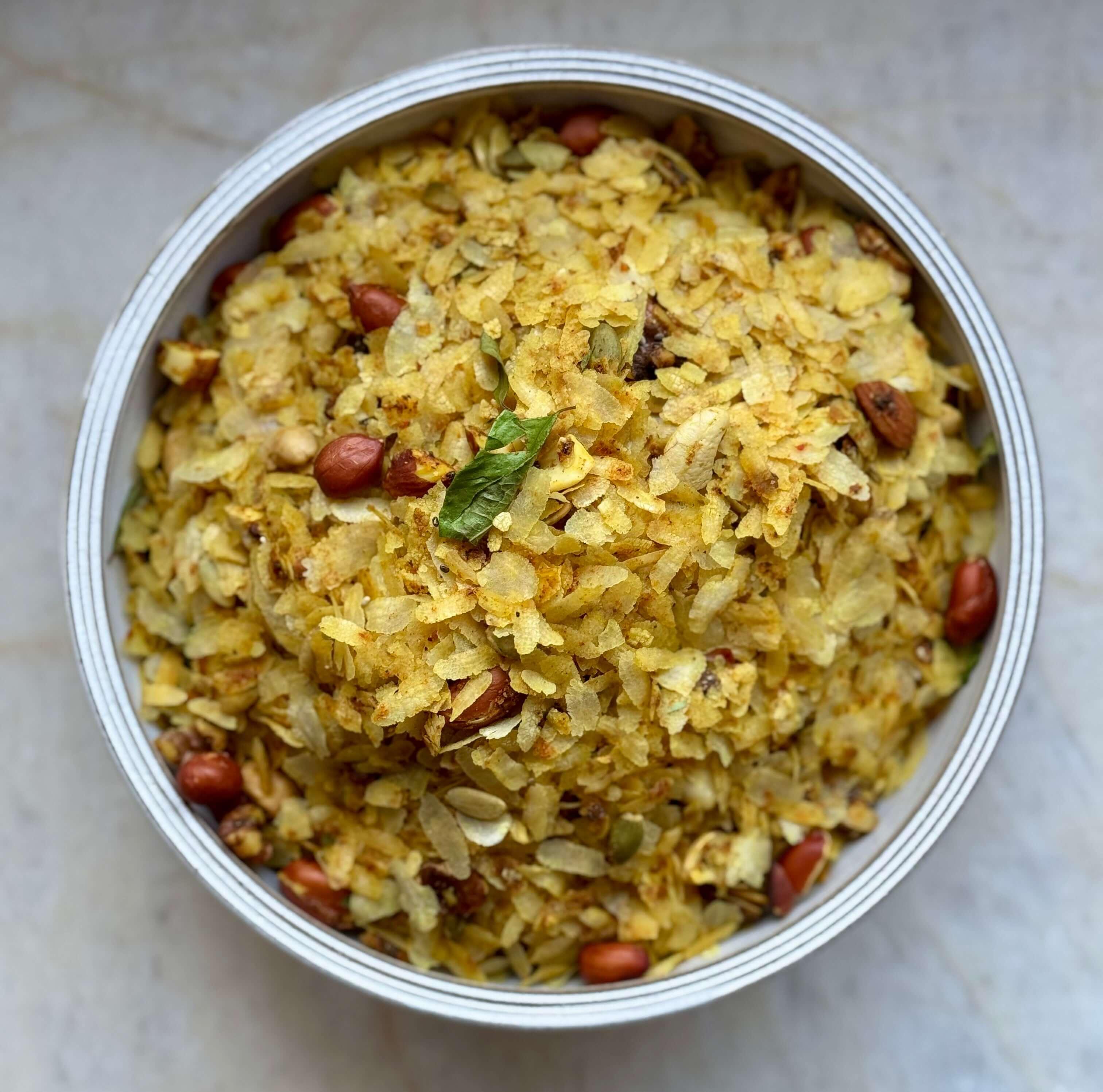 Oven: Baked and Spiced Poha Chivda with Chia Seeds – Indian As Apple Pie